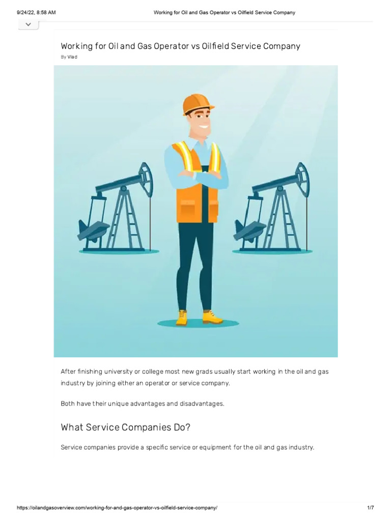 Working For Oil and Gas Operator Vs Oilfield Service Company | PDF