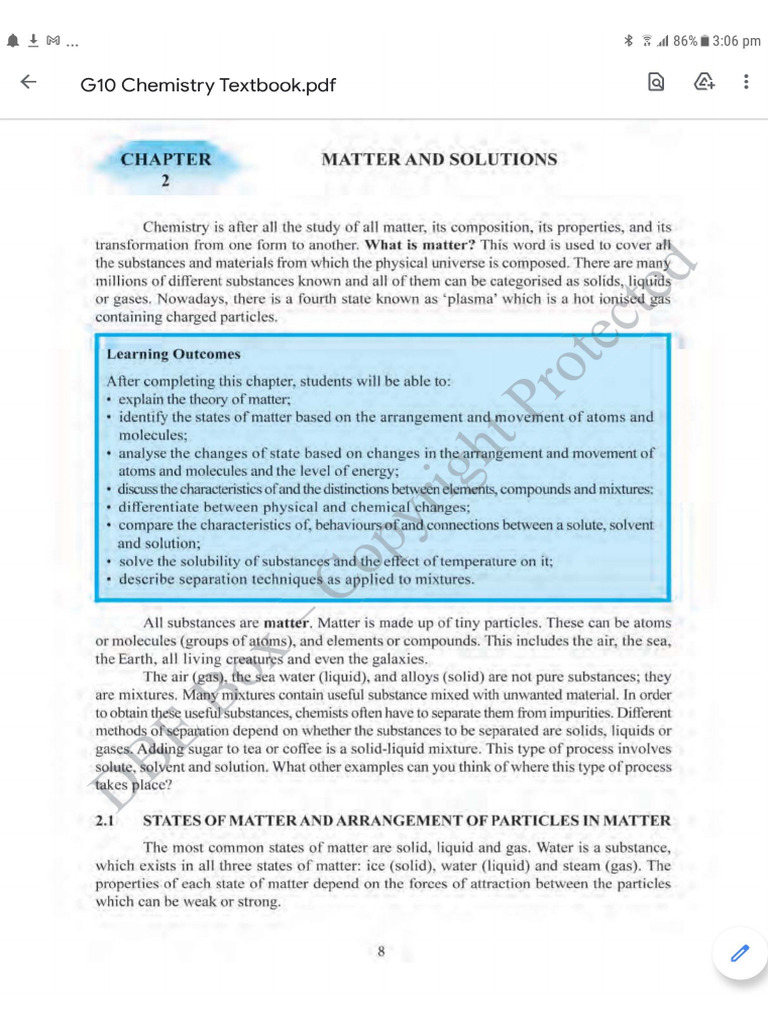 New Grade 10 Chemistry Chapter 2 | PDF