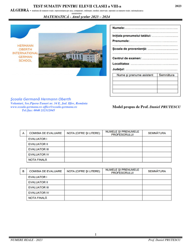 1.adaptare Model Numere Reale 2023 Var 1 | PDF