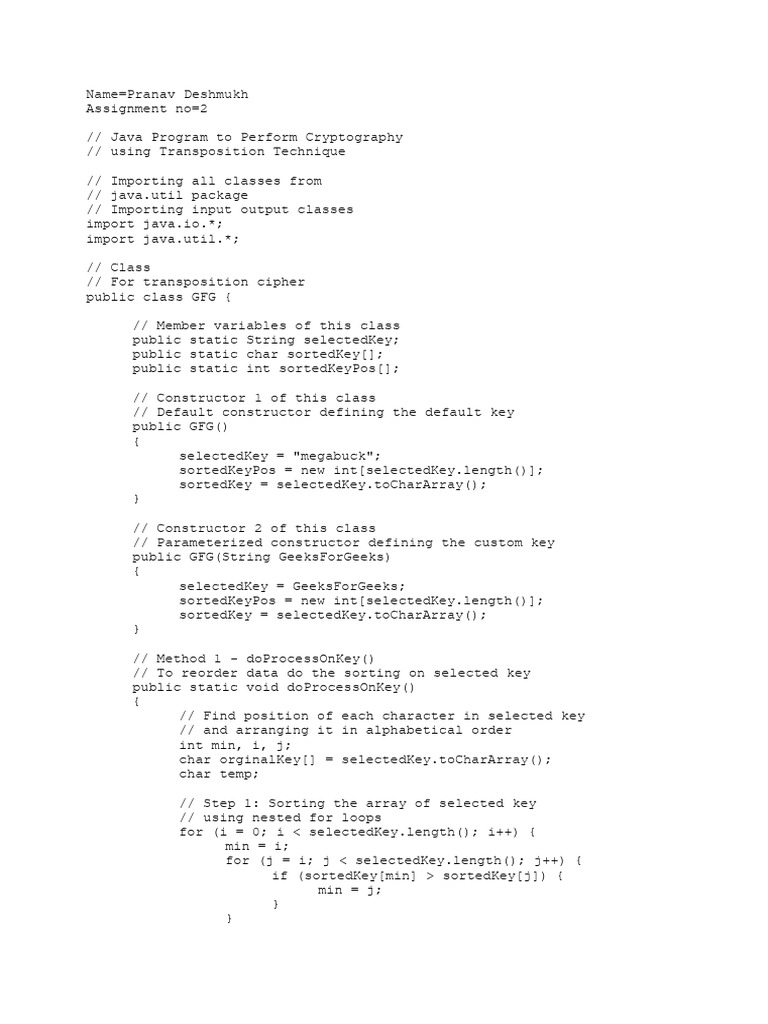 Transposition Technique | PDF