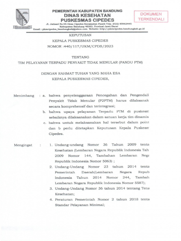 SK PTM Posbindu | PDF