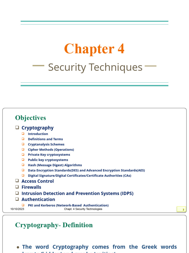Chapter 4 Security Techniques | PDF