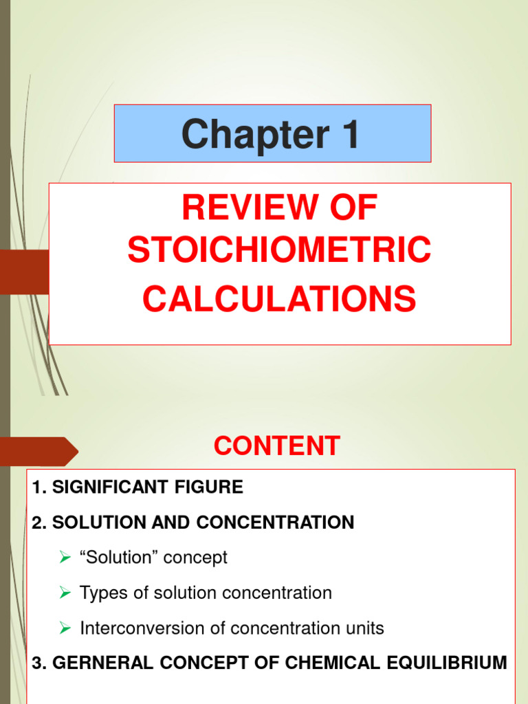 Chapter 1 | PDF | Mass Concentration (Chemistry) | Concentration
