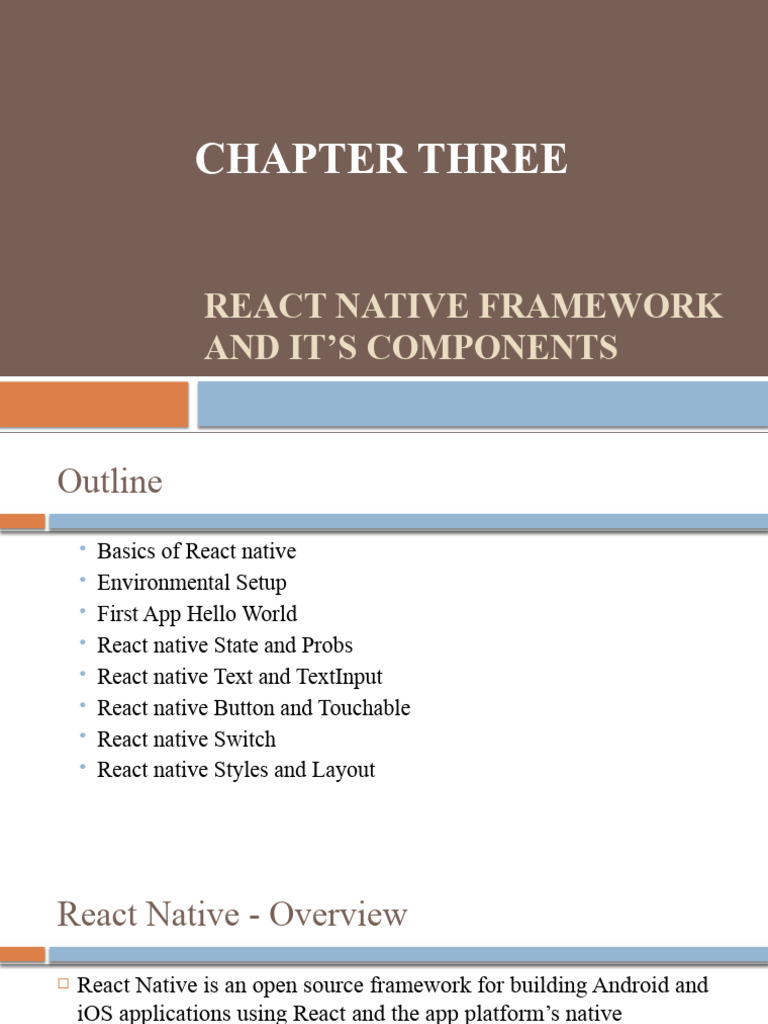 React Native Basics & Components | PDF | Mobile App | Java Script