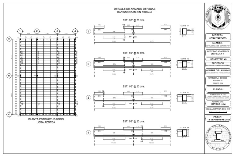 PLANO 01 NERVADURAS Y DETALLES CHORI | PDF