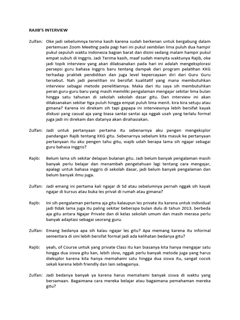 Zoom Interview Transcript | PDF