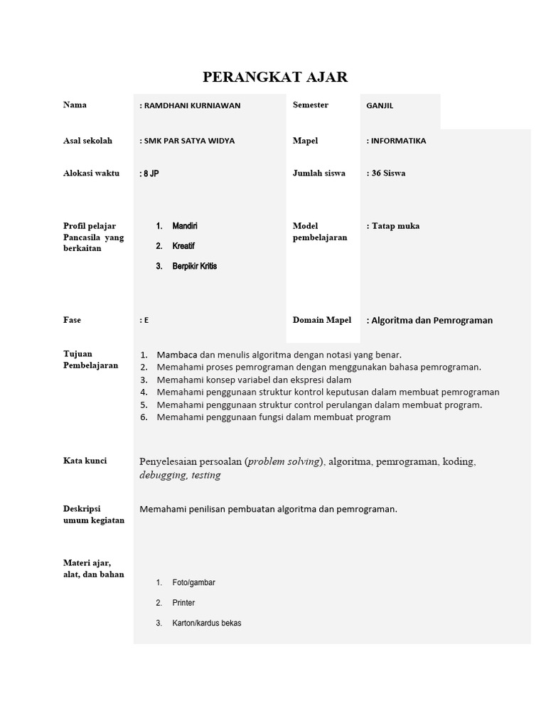 6 Algoritma Dan Pemrograman | PDF