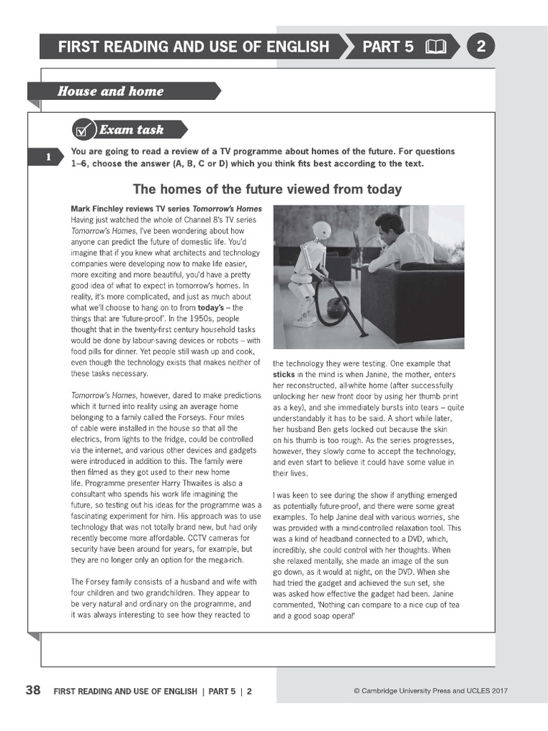 Reading part 5 worksheet 2 | PDF