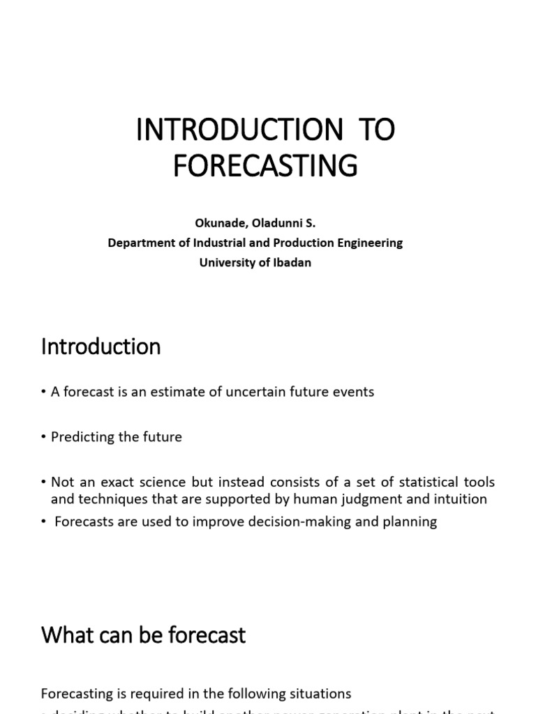 Tie 416 - Module 1 | PDF | Forecasting | Mean Squared Error