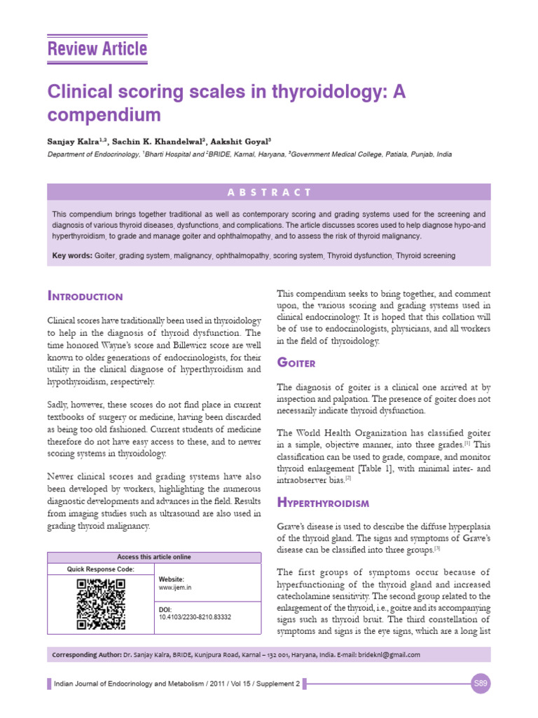 Jurnal Score Klinik Tumor Tiroid | Download Free PDF | Hypothyroidism ...