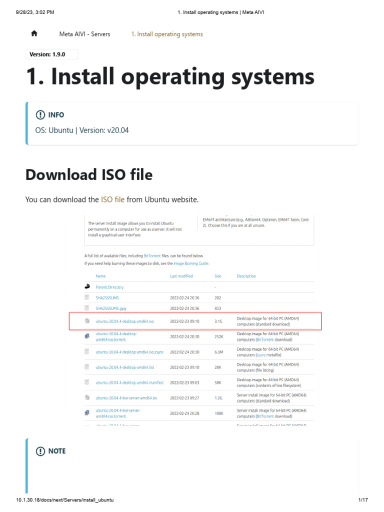 Install Operating Systems - Meta AIVI | PDF