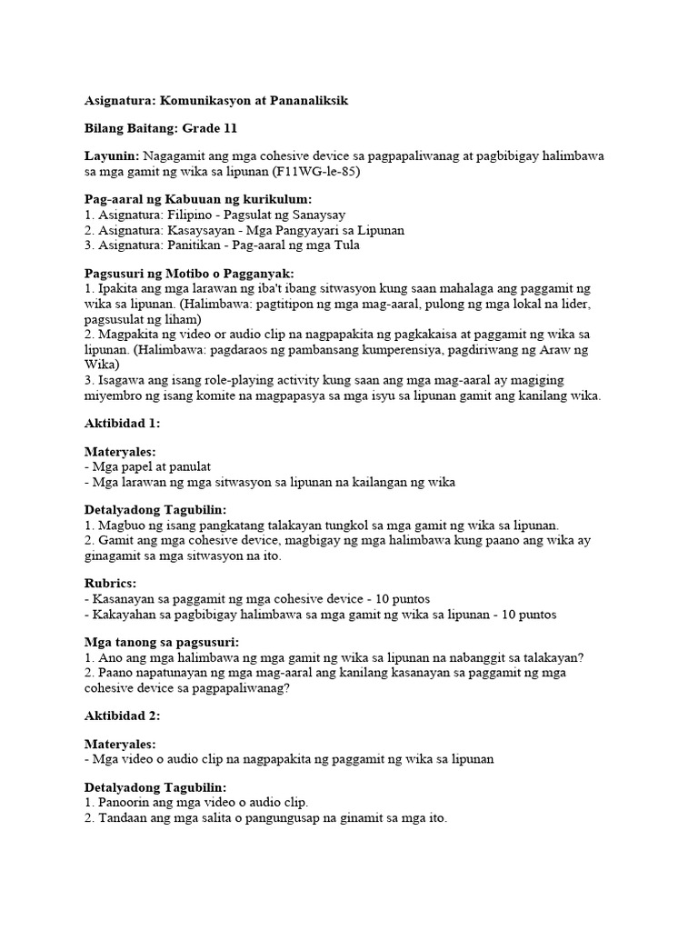 Lesson Plan | PDF