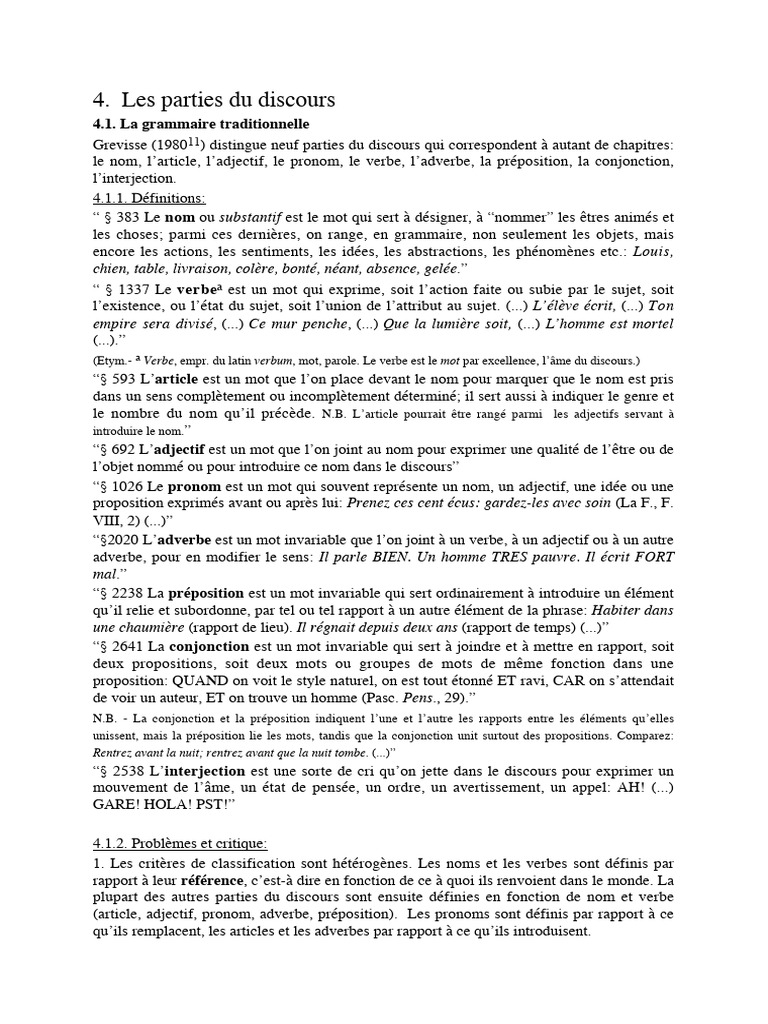 .Parties Du Discours | PDF | Nature (grammaire) | Adverbe