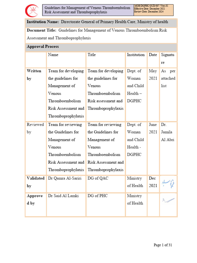 22final - Guidelines For Management of Venous Thromboembolism Risk ...