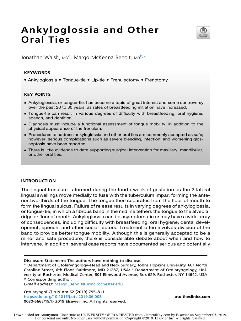 Ankyloglossia and Other Oral Ties | PDF | Breastfeeding | Tongue