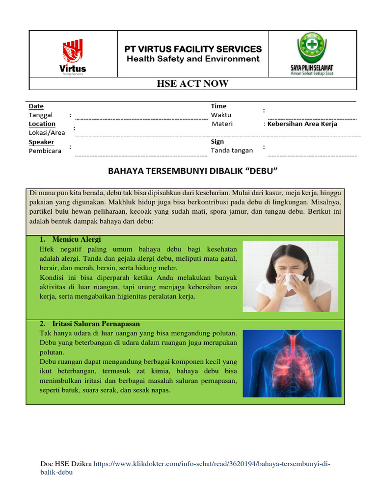 VGR 10. Bahaya Debu Di Area Kerja | PDF