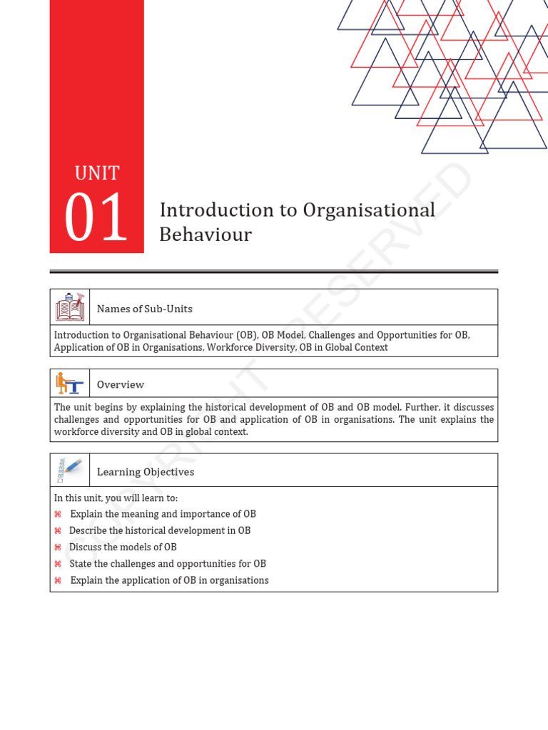 01 Introduction To Organisational Behaviour | PDF