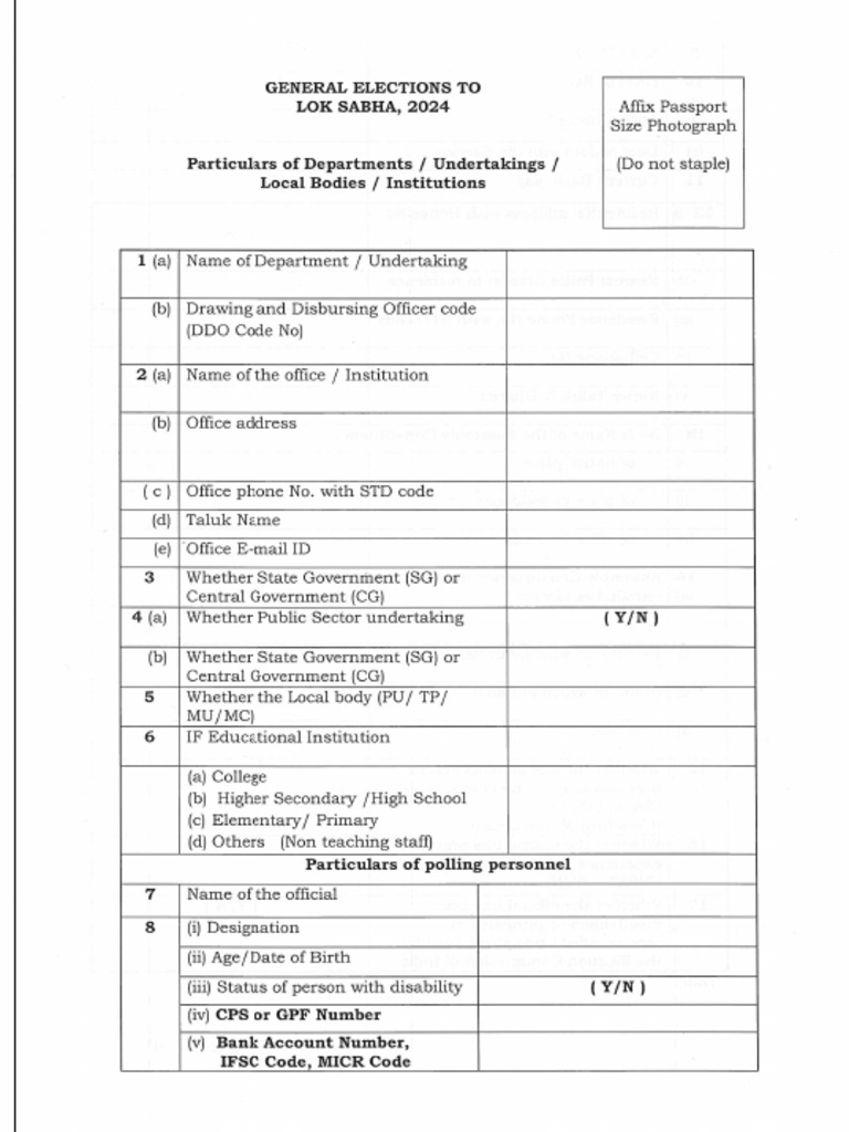 ELECTIONS Form | PDF