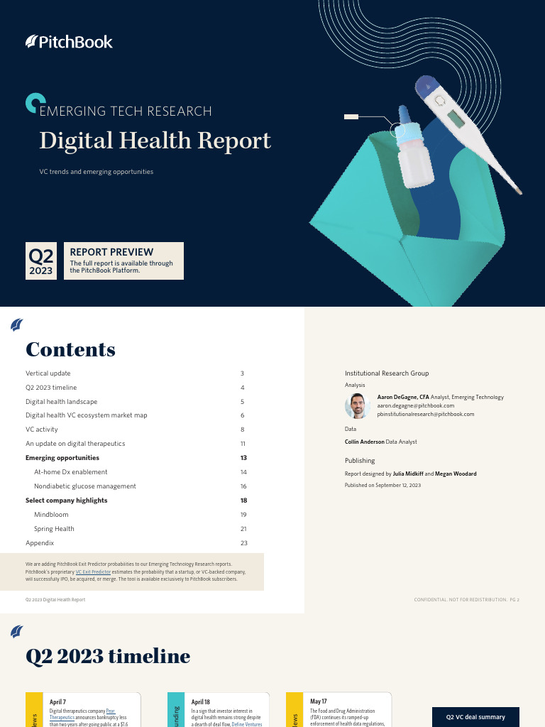 Q2 2023 Digital Health Report Preview | PDF | Venture Capital | Corporate Finance