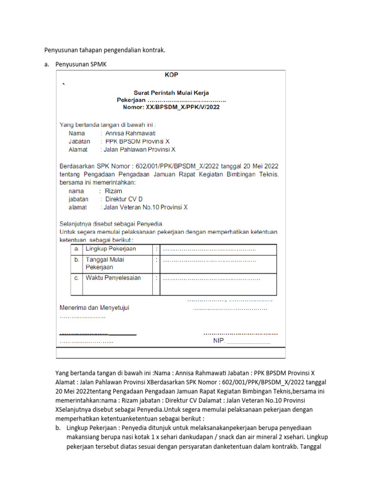Penyusunan SPMK | PDF
