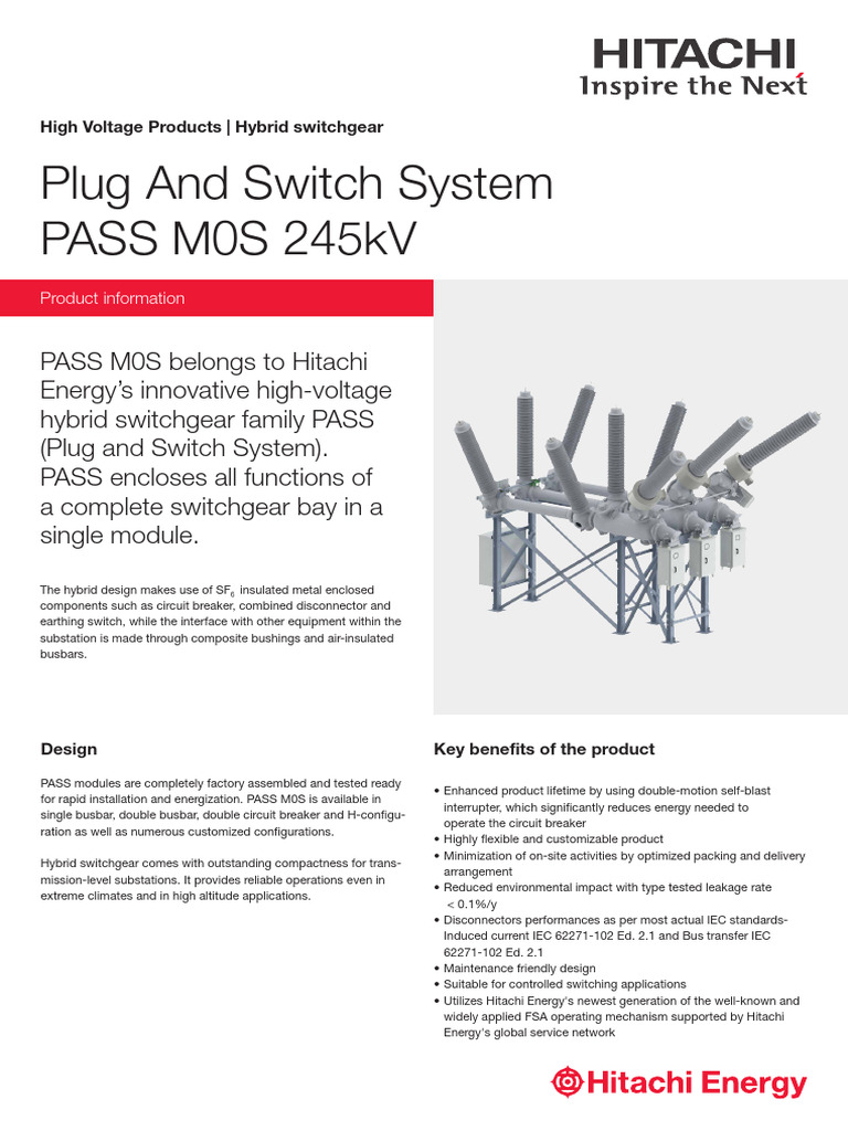 Hitachi PASS M0S 245kV Switchgear | PDF | Electrical Substation ...