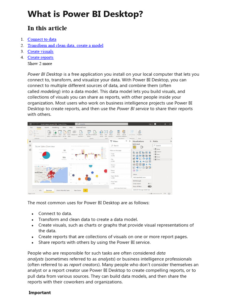 Power BI Desktop | PDF | Data | Application Software