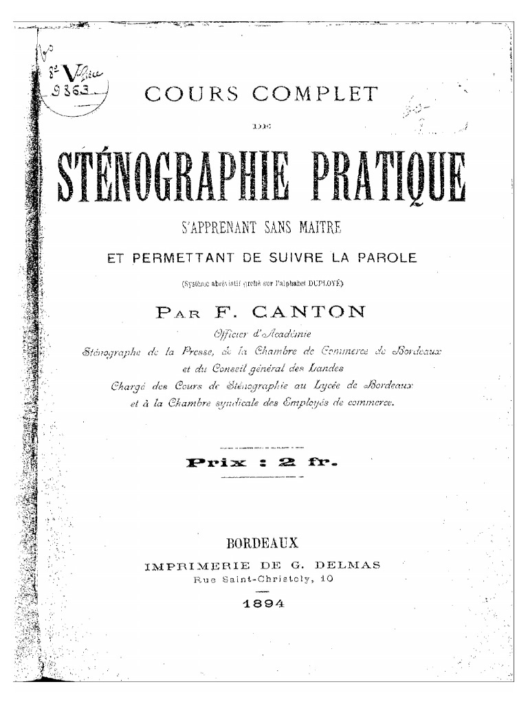 Sténographie Pratique | PDF
