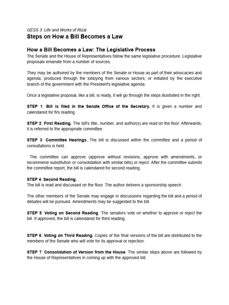 1 Bill Into A Law | PDF | Bill (Law) | Committee
