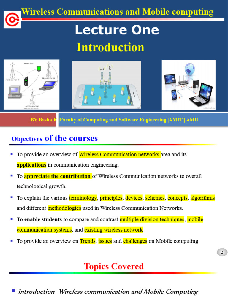 Wireless Lecture 1 0 Pdf Technology And Engineering