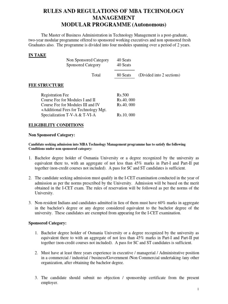 MBA - Tech. MGT - Syllabus | PDF