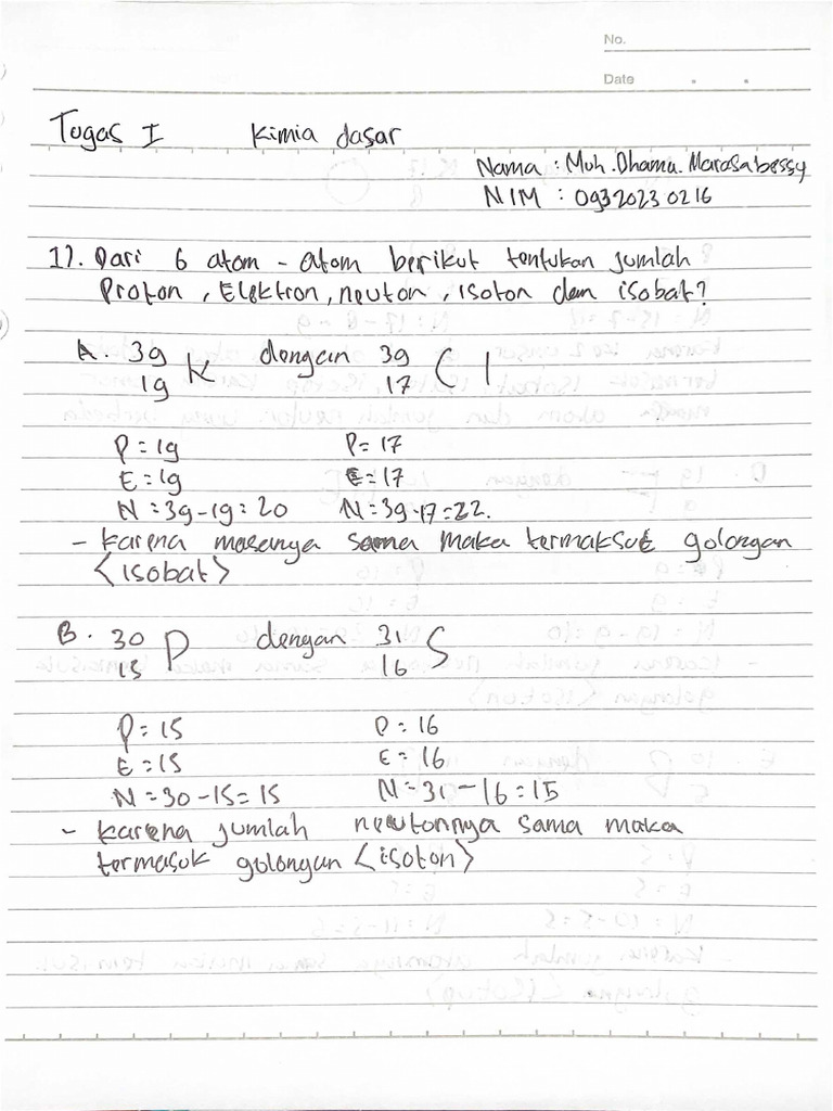 Tugas 1 Kimia Dasar - Compressed | PDF