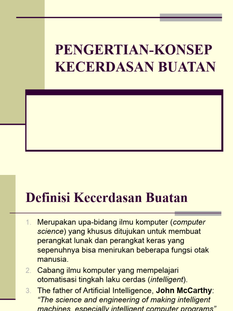 Ai - #2 Pengertian Dan Konsep Kecerdasan Buatan | PDF