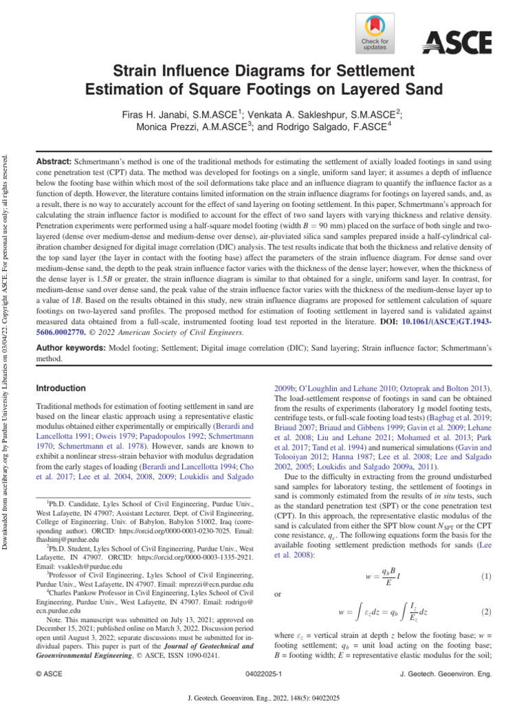 Strain Influence Diagrams For Settlement Estimation of Square Footings ...
