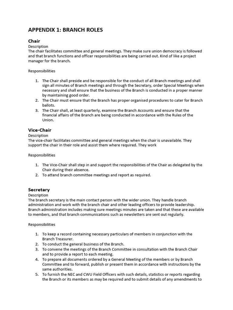 UTAW Elected Roles | PDF