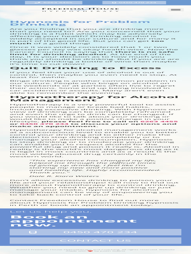 Hypnotherapy for Alcohol Control | PDF | Hypnosis | Drinking
