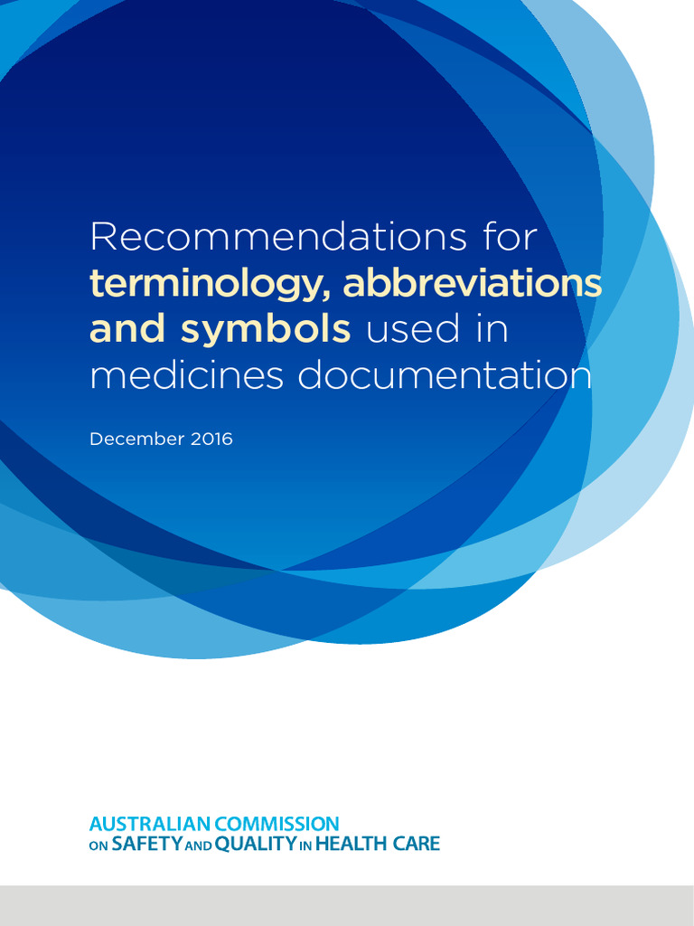Recommendations For Terminology Abbreviations and Symbols Used in ...