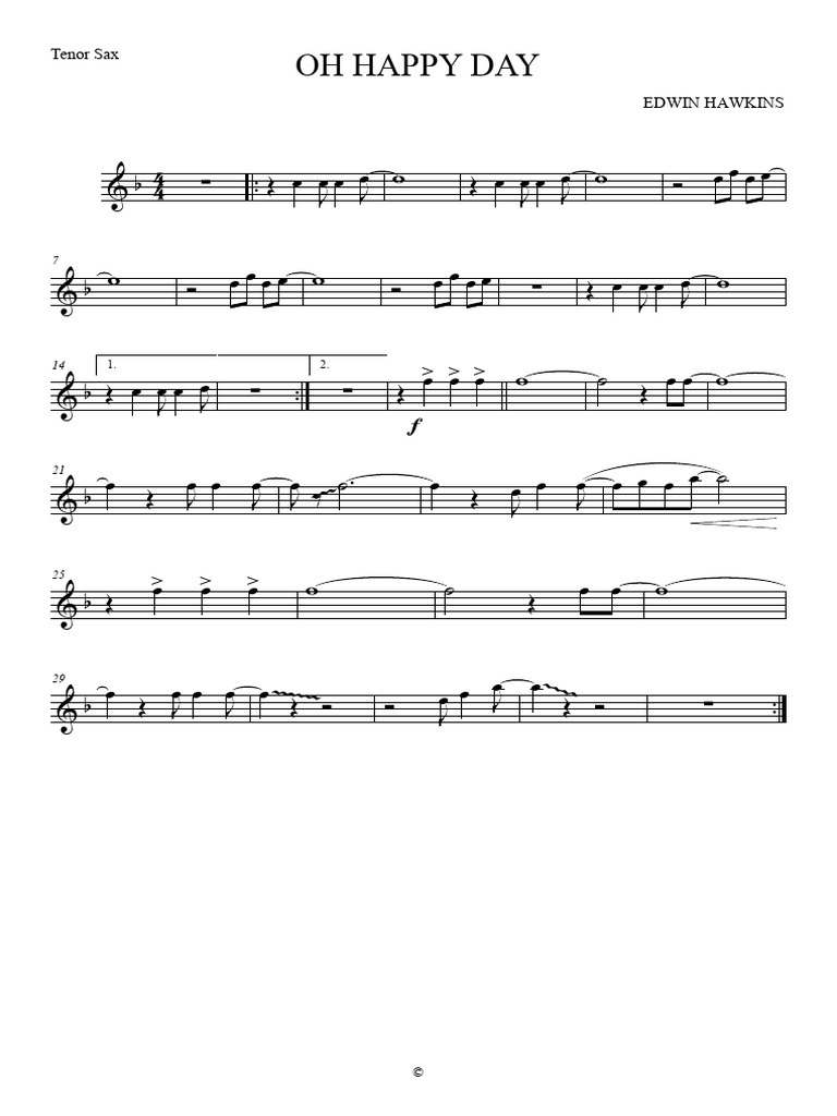 Oh Happy Day - Tenor Sax | PDF