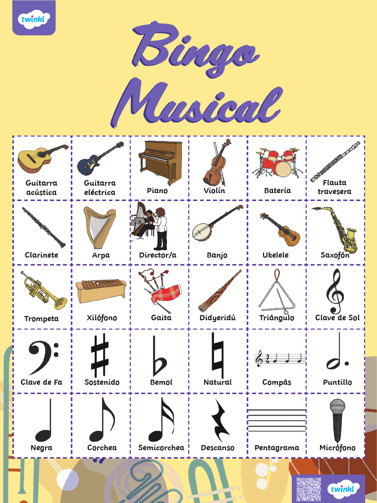 Bingo Musical para Imprimir | PDF | Arte
