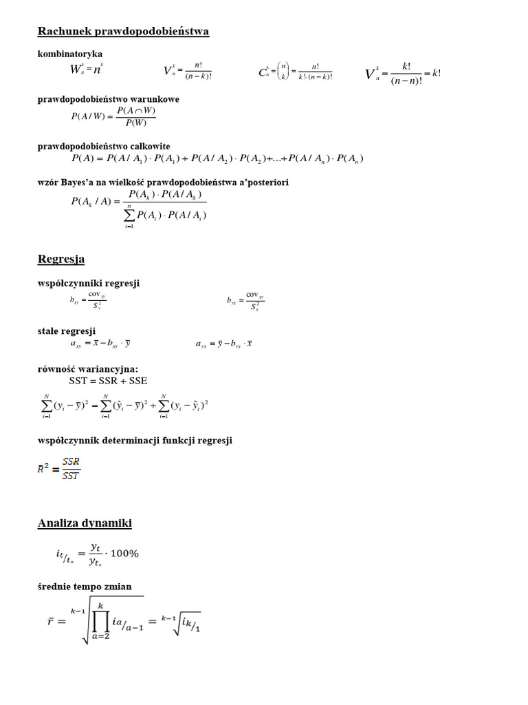 Statystyka Opisowa Wzory | PDF
