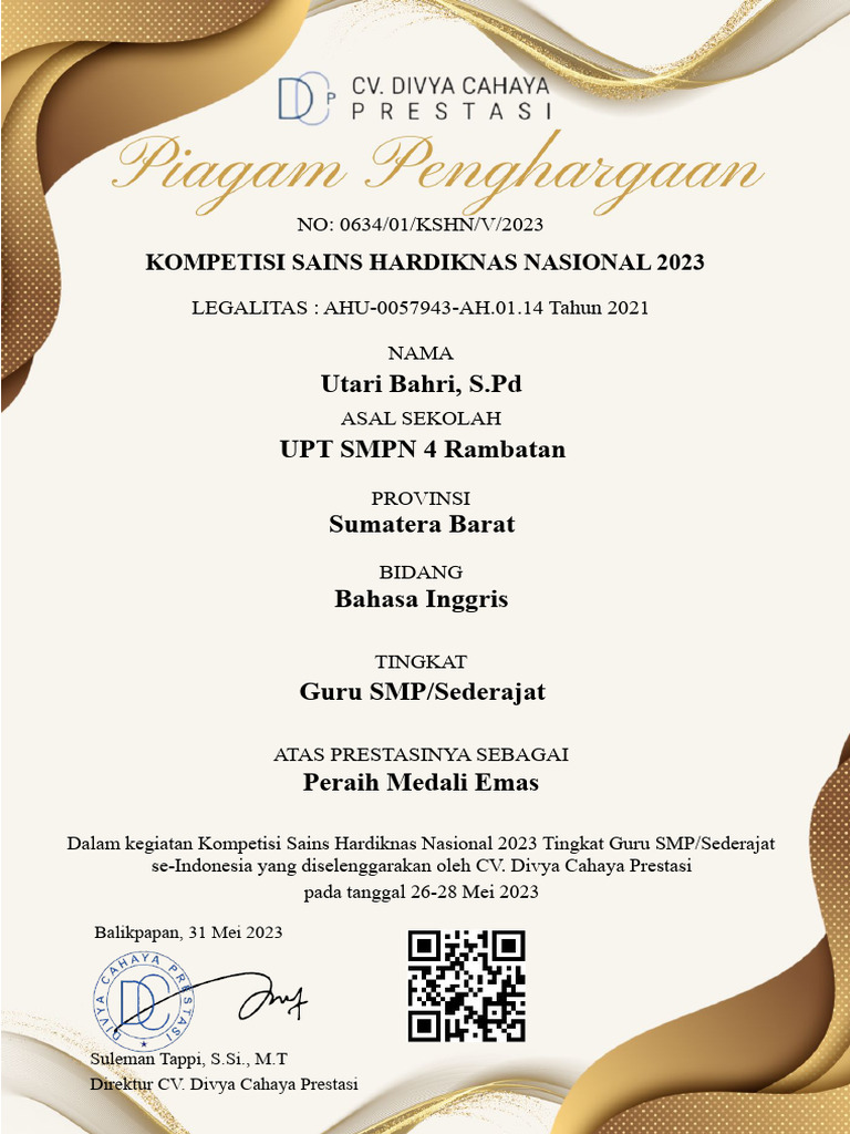 Piagam Guru KSHN 2023 | PDF