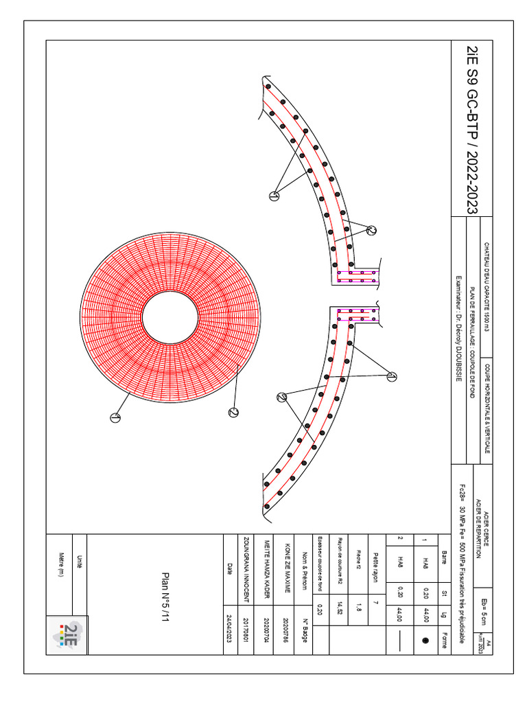 Ferraillage (6) Coupole de Fond | PDF