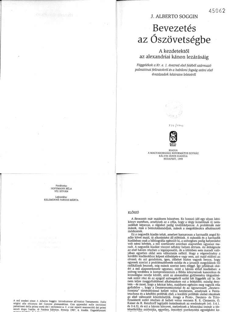 Soggin, A. - Bevezetés Az Ószövetségbe | PDF