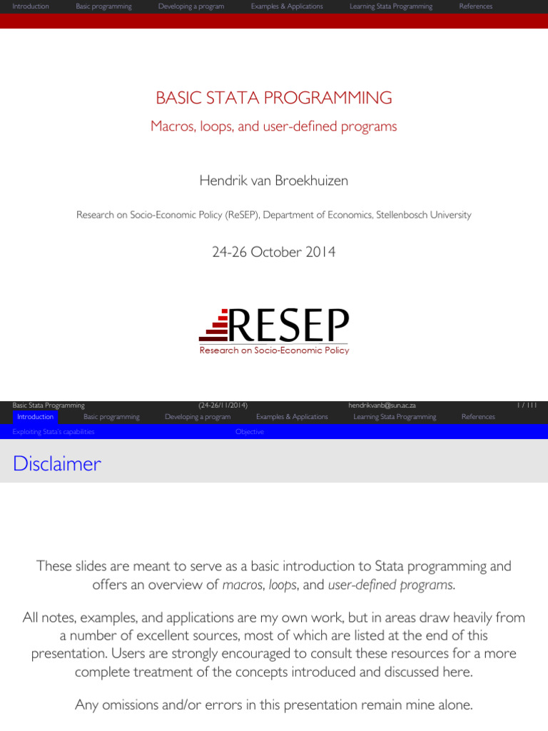Basic Stata Programming | PDF