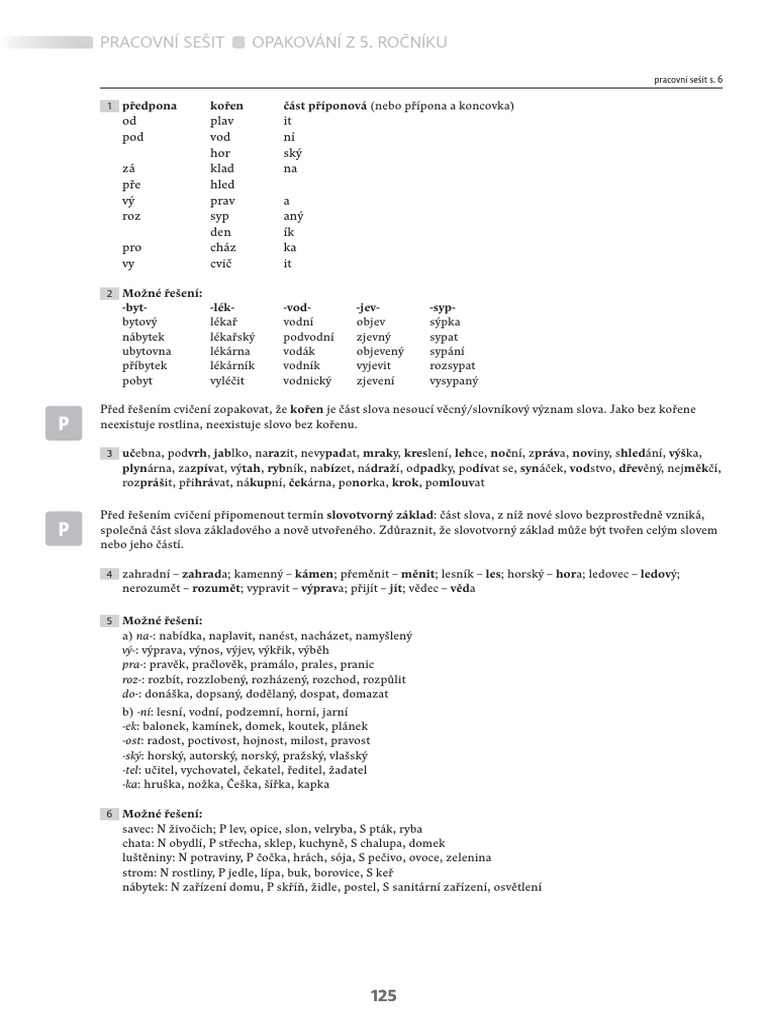 Cesky Jazyk 6 Pu Reseni Ps | PDF