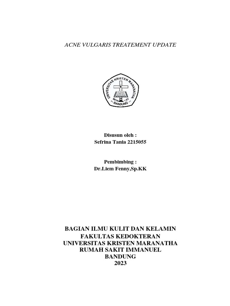 Acne Vulgaris Treatment Sefrina Tania - 2215055 | PDF | Sains & Matematika
