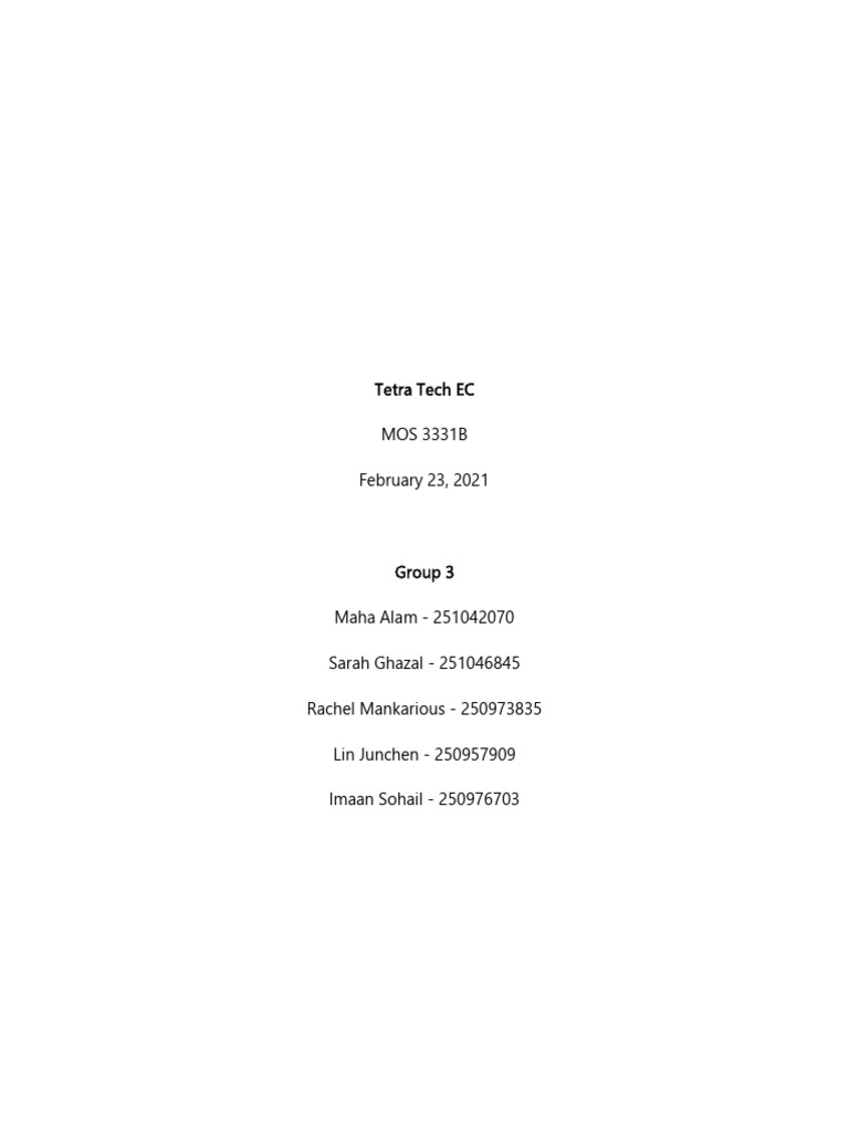Case Study Group 3 Tetra Tech PDF | PDF