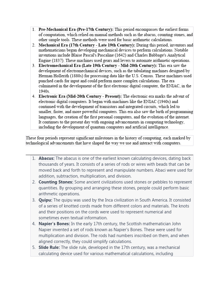 Ages of Computer | PDF | Calculator | Equipment