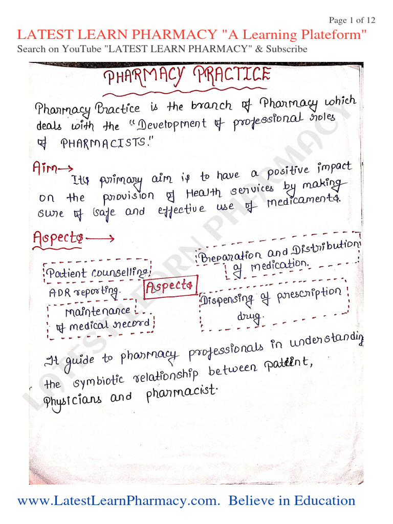 B Pharm Notes | PDF