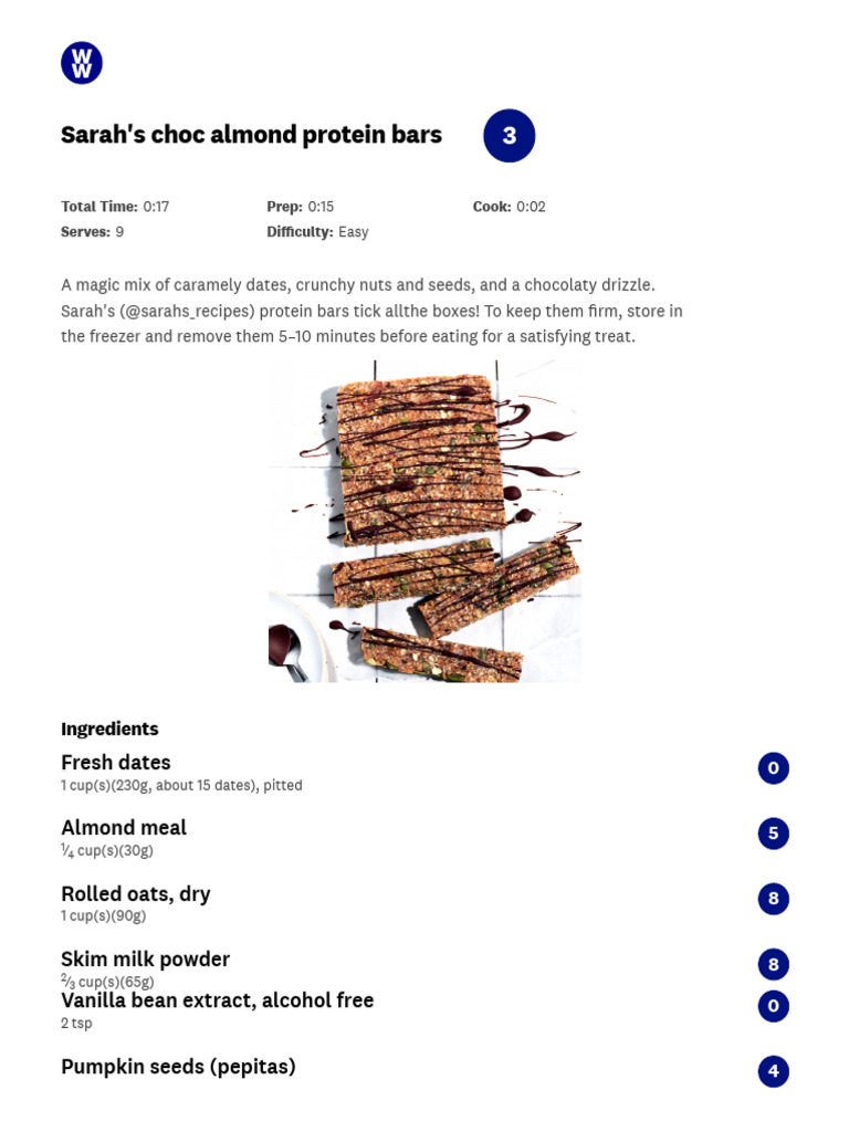 Chocolate Almond Protein Bars | PDF