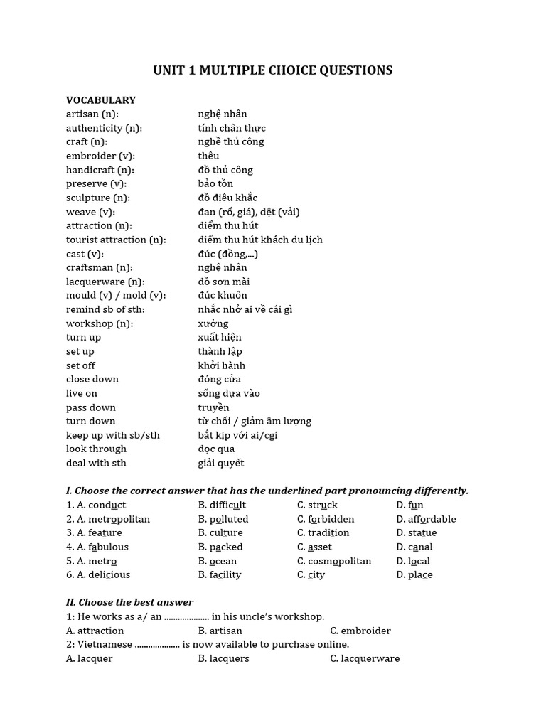Unit 1 MCQ | PDF | Silk